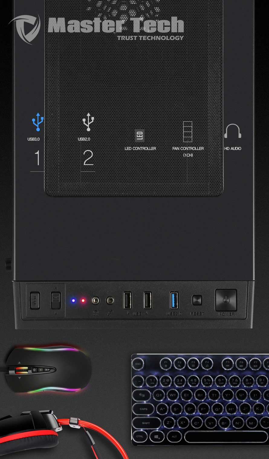 قیمت و خرید کیس کامپیوتر مستر تک مدل ATIS GLASS